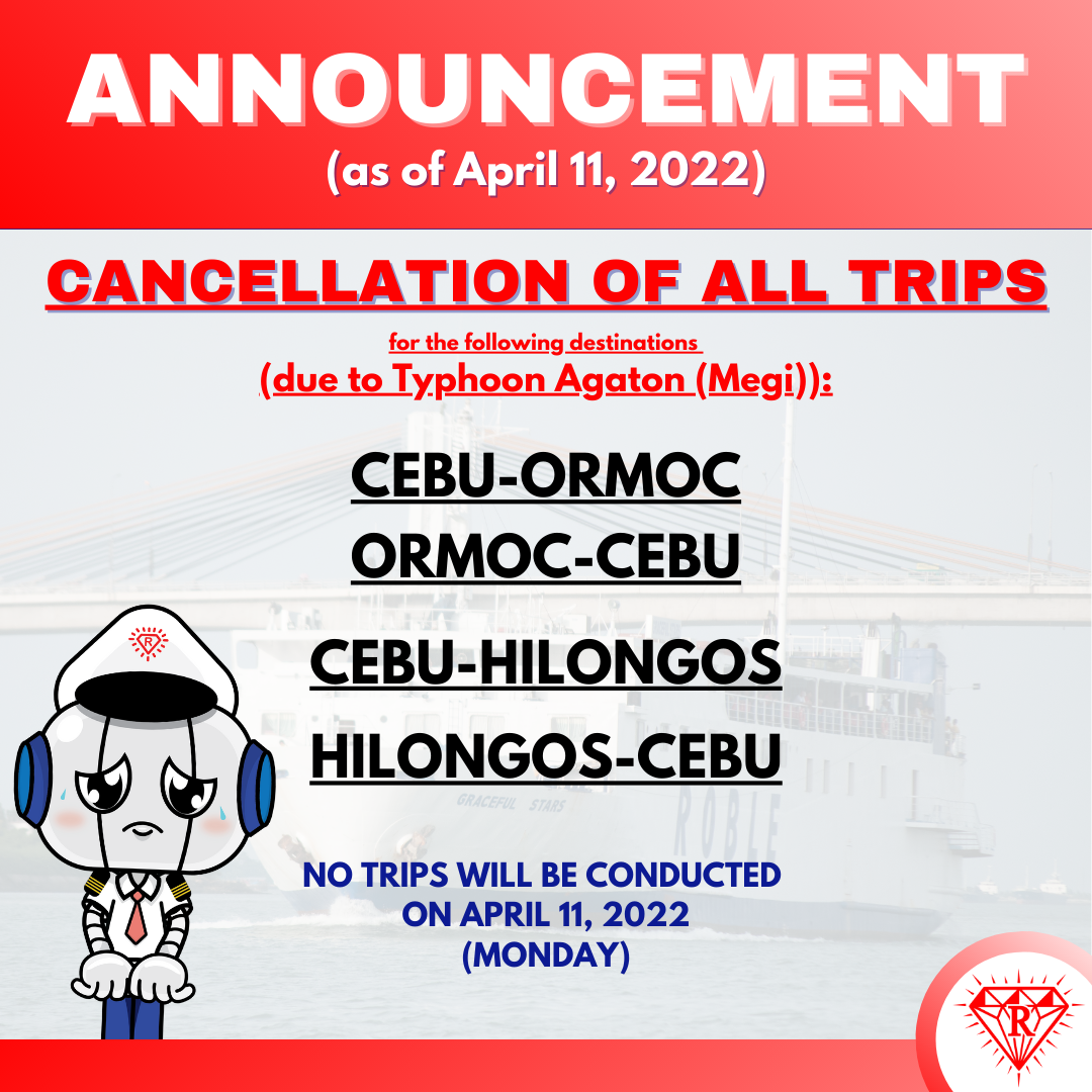 Cancellation of All Trips (due to Typhoon Agaton) | Roble Shipping Inc.