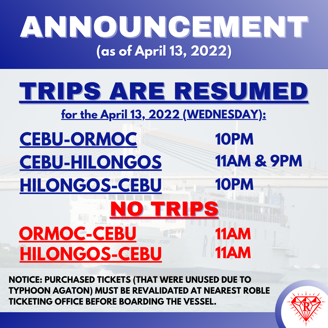 Trips are resumed | Roble Shipping Inc.