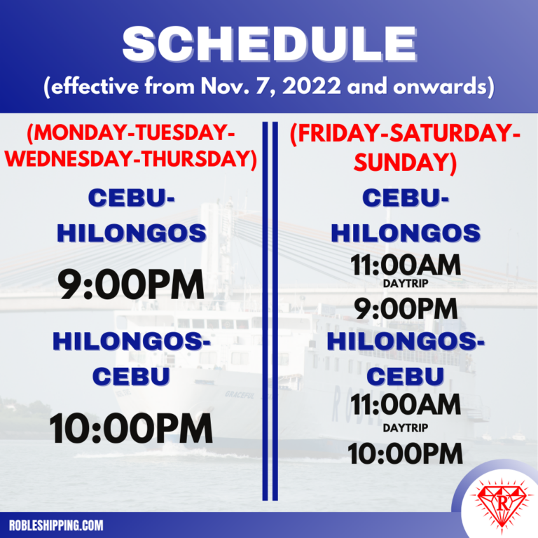 Schedule Update | Roble Shipping Inc.