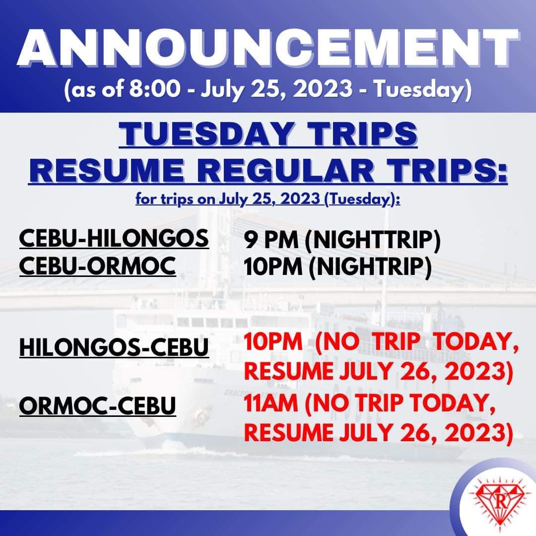 Schedule Update – July 25, 2023 | Roble Shipping Inc.